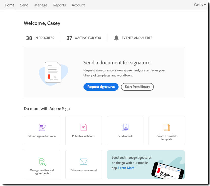 Adobe Acrobat Sign user's get started guide